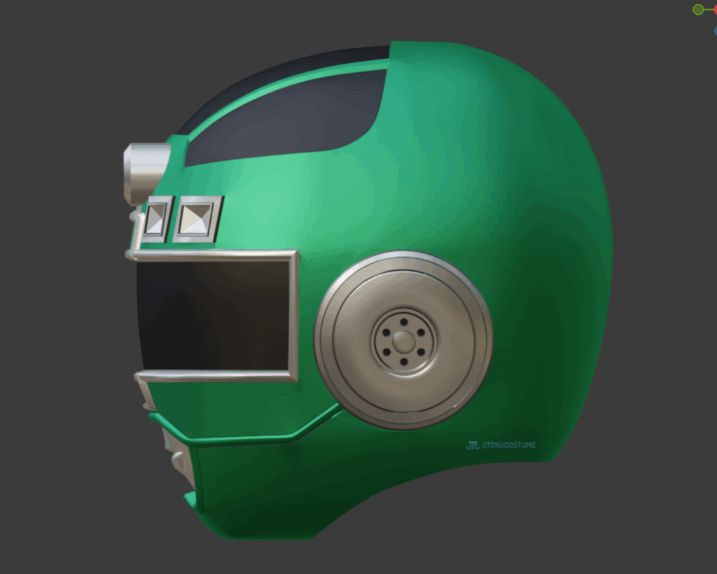 Green Turbo Ranger Helmet 3D STL - JTOKUCOSTUME