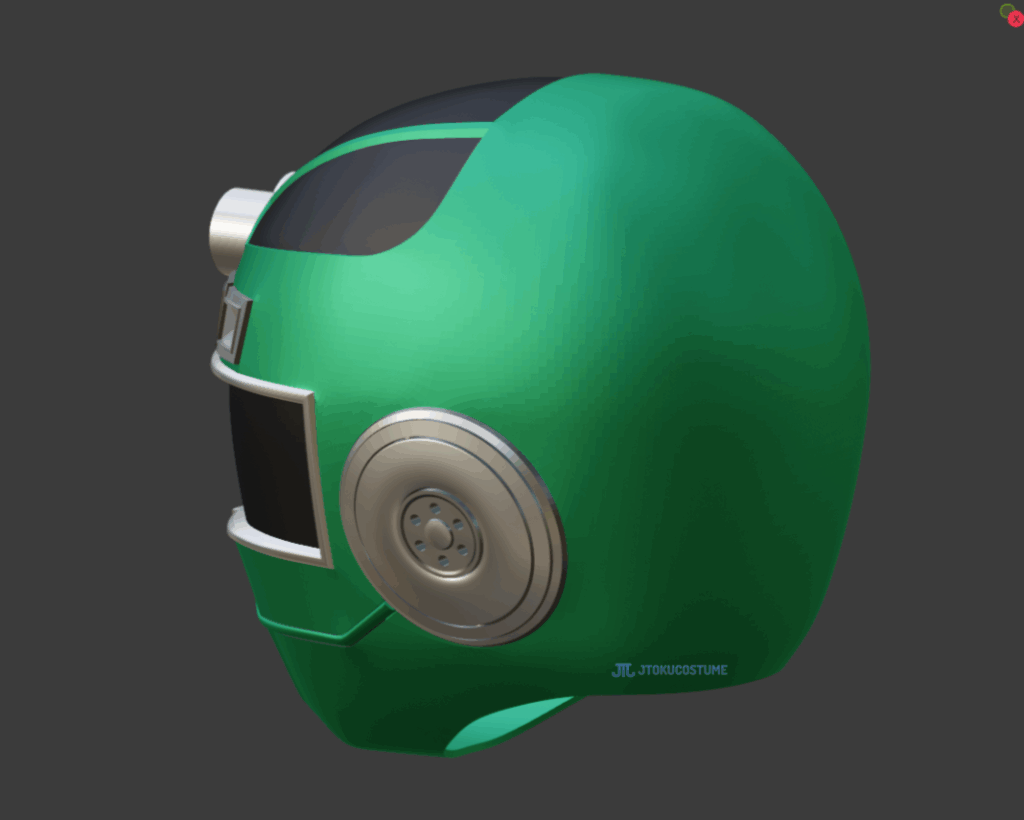 Green Turbo Ranger Helmet 3D STL - JTOKUCOSTUME