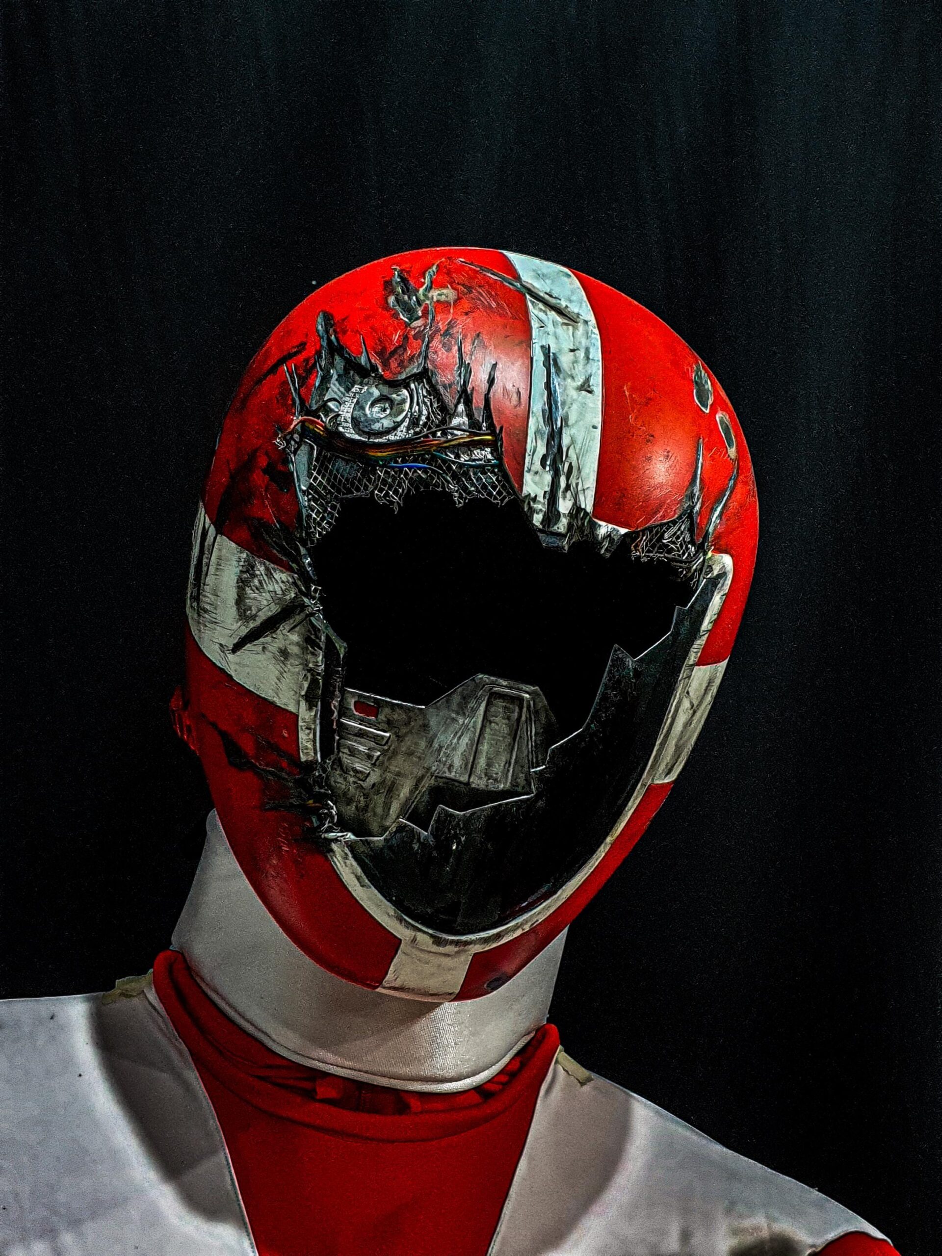 Red Lightspeed Rescue Power Ranger Helmet - JTOKUCOSTUME